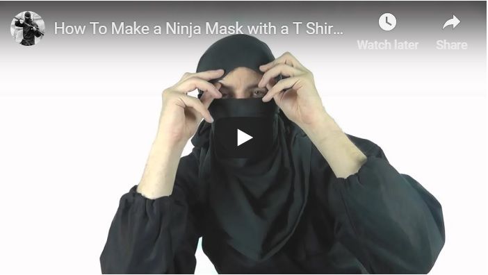 How to Make a Free Ninja Mask Using a Black T-Shirt [Video]